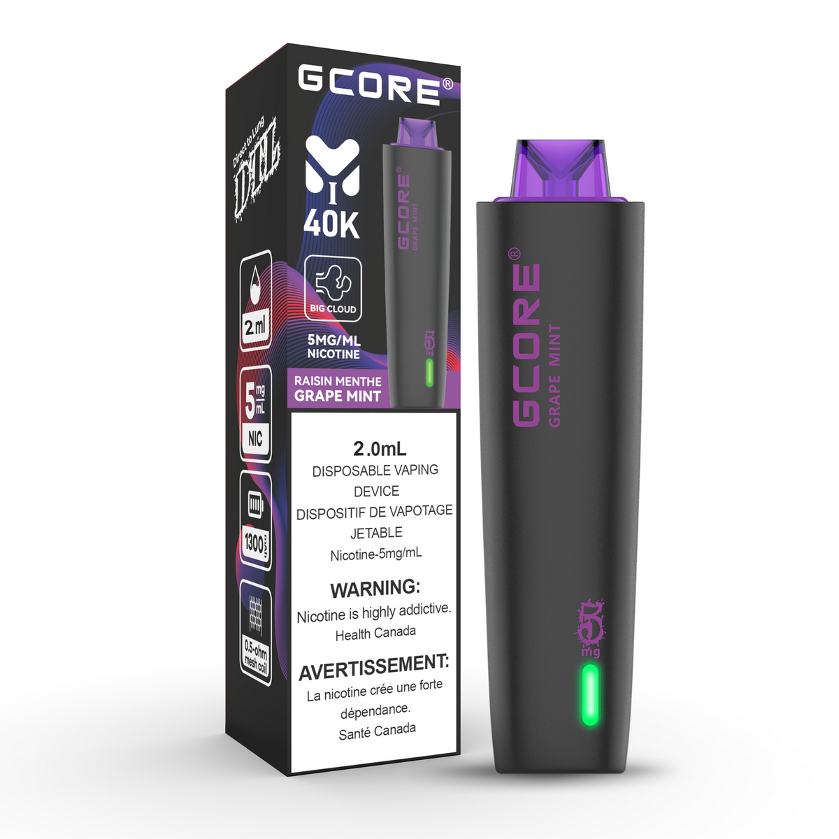 G-Core Hookah 40K Disposables | Futuristic Vapes - #1 Vape Shop in BC